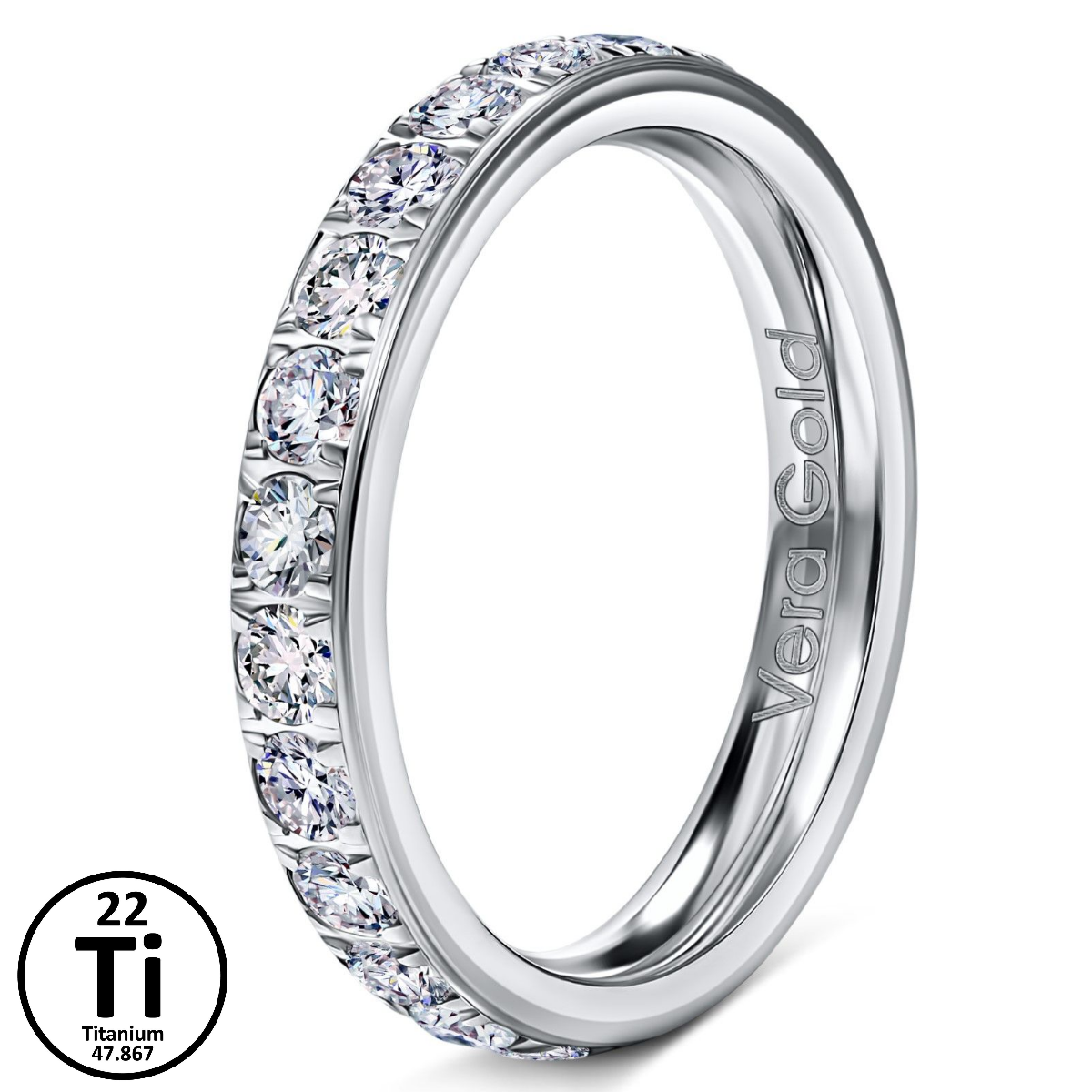 Кольцо обручальное, циркон