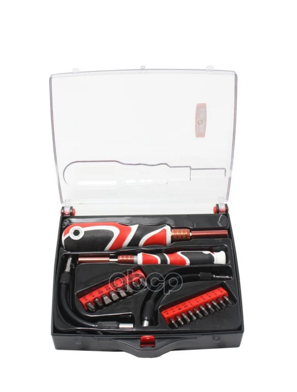 Набор отверток телескопических усиленных для ювелирных и точных работ с гибкими удлинителями и комплектом бит 22пр в пластико.