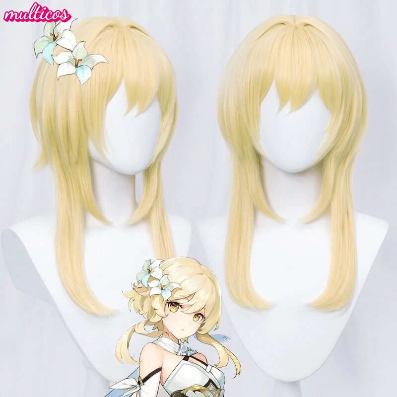 Genshin Impact Парик для косплея Белый, Lumine Wig