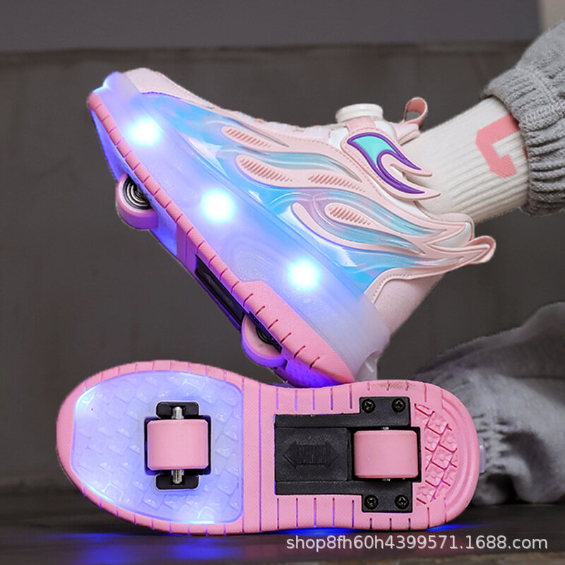 Роликовые коньки "Китайская бегущая обувь", для мальчиков, 29 размер, 815 розовый