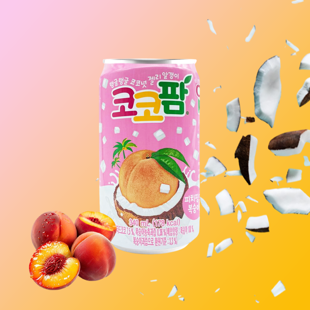 Напиток безалкогольный газированный HAITAI COCO Palm Peach Pink 340 мл, Южная Корея