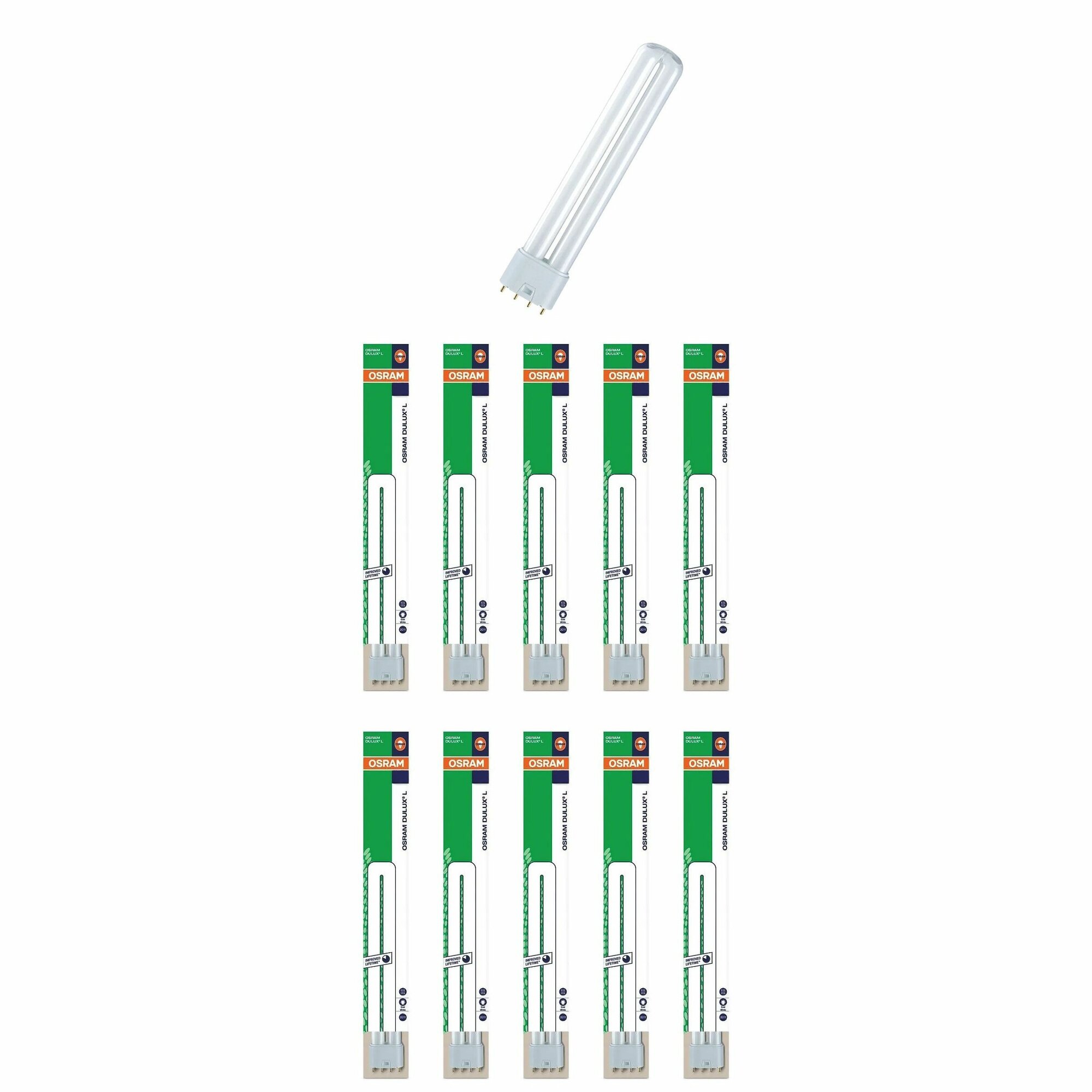 10шт/уп. Лампа Люминесцентная Dulux 40Вт 220V 2G11 CFL L 3500Лм 4000К D-18mm L-533mm Диммируемая Энергосберегающая Свет Дневной белый OSRAM, уп. 10шт