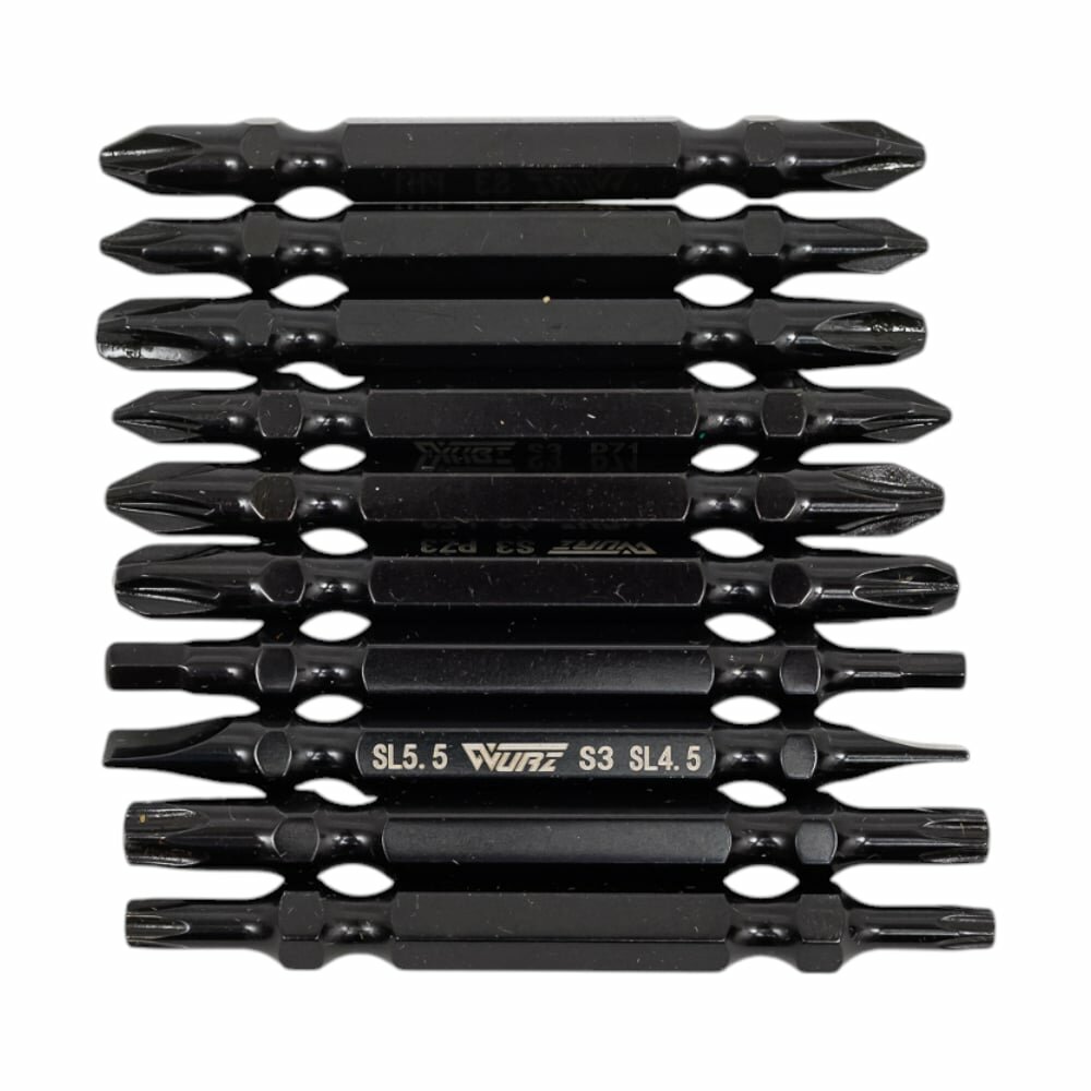 Набор двусторонних бит 65 мм, S3, 10 шт WURZ 4202