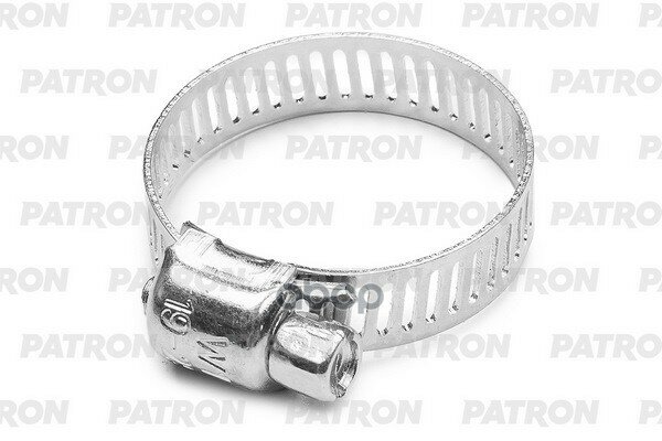 Хомт винтовой 19-29 мм American Type лента с ерфорацией, ширина ленты 8 мм, W1 - оцинкованная стал PATRON арт. PA019029