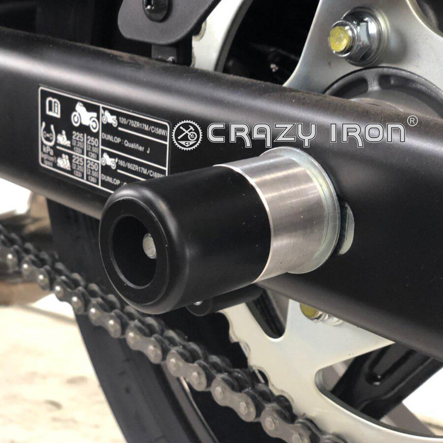 Слайдеры в ось заднего колеса SUZUKI SV650 16- CRAZY IRONСлайдеры в ось заднего колеса SUZUKI SV650 2016+, SFV650 Gladius CRAZY IRON