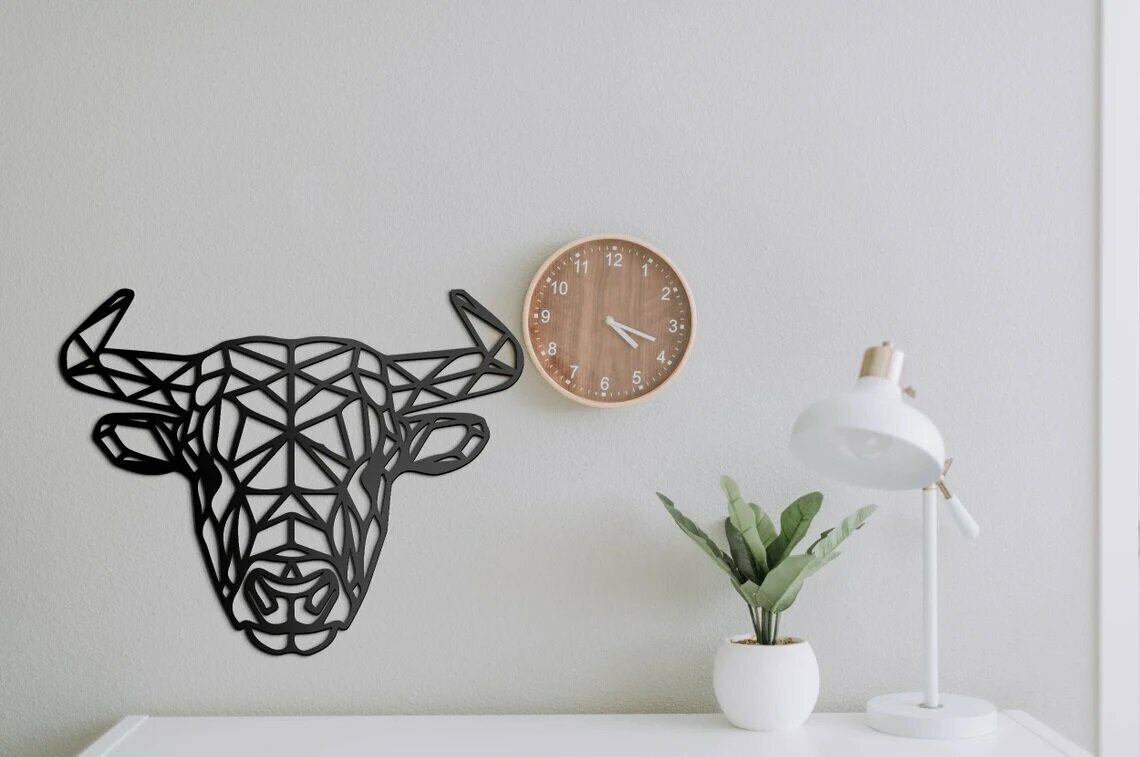 Панно/декор из дерева на стену Голова быка