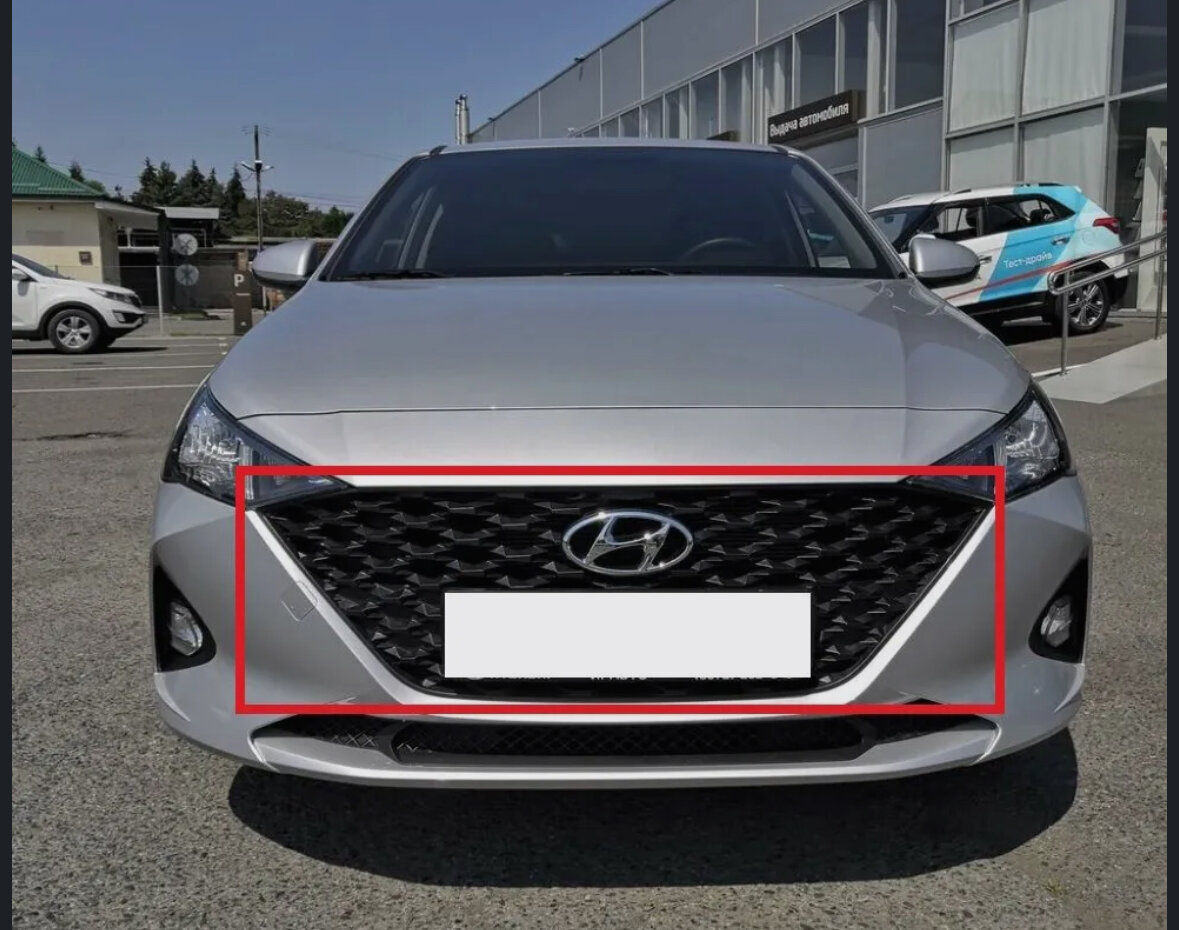 Решетка радиатора для Хендай Солярис 2 Hyundai Solaris 2 (2020-2023) рестайлинг