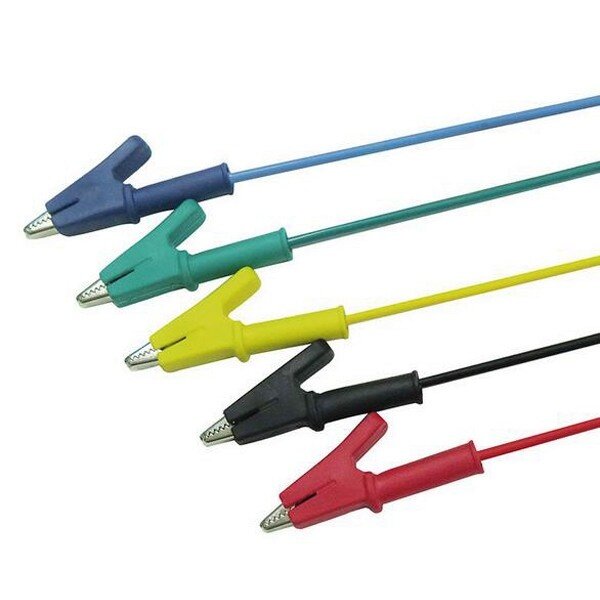 Инструмент Cleqee P1024 двухсторонние зажимы кабель крокодил испытательный зонд свинцовый провод 100 см 5 цветов 15A