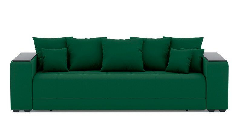 Прямой диван "Дубай" механизм еврокнижка, в ткани велюр зара малахит 33