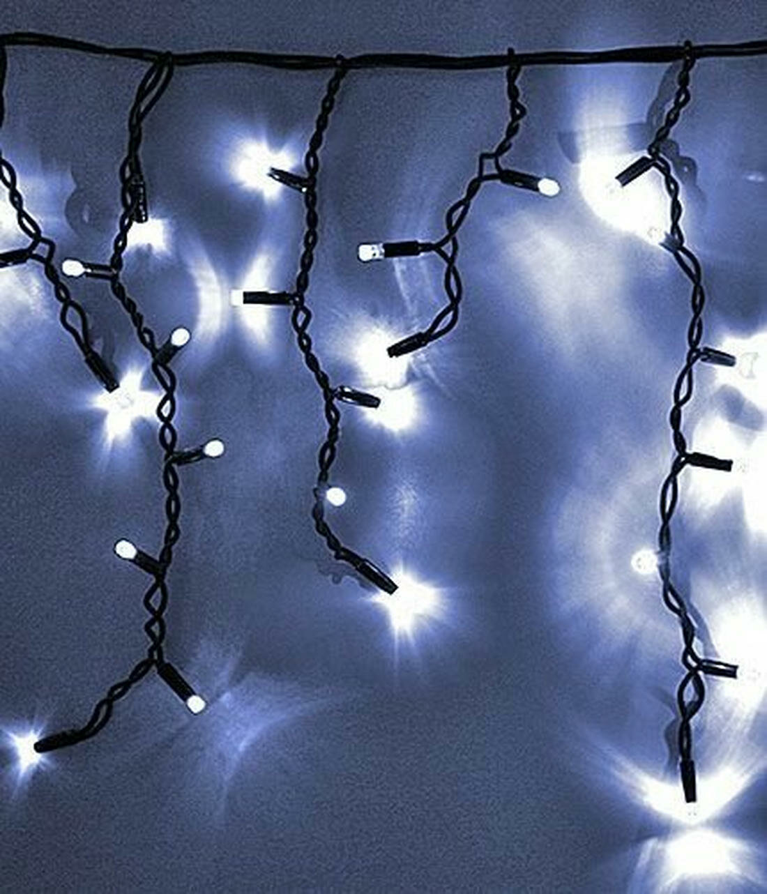 Светодиодная бахрома Laitcom Legoled 3.1*0.5 м, 150 холодных белых LED ламп, черный каучук, соединяемая, IP54, BEAUTY LED