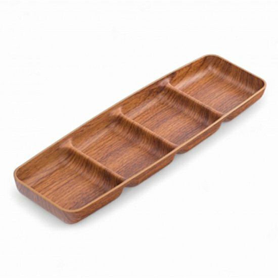 Менажница Attribute MADERA NOCHE 4 секции, прямоугольная, пластик (APM197)