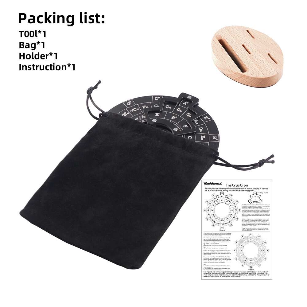 Круг квинт, алюминиевое колесо для мелодий, пластина для изучения теории музыки, таблица для изучения аккордов, нотный стан пятой ступени с противоскользящим основанием