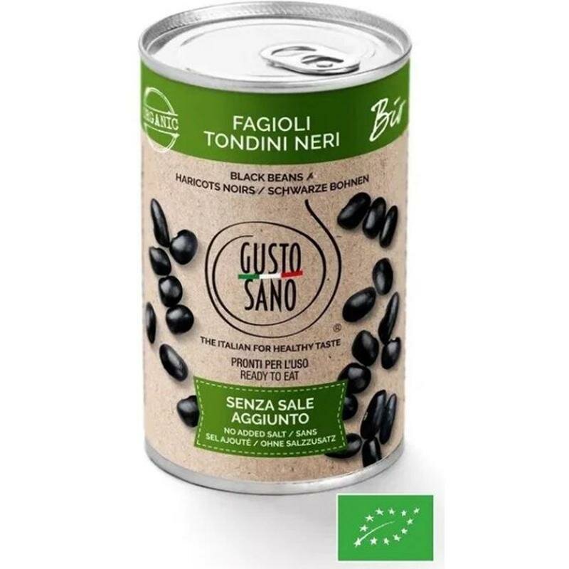 Фасоль черная Тондини консервированная органическая Gusto Sano 400 г