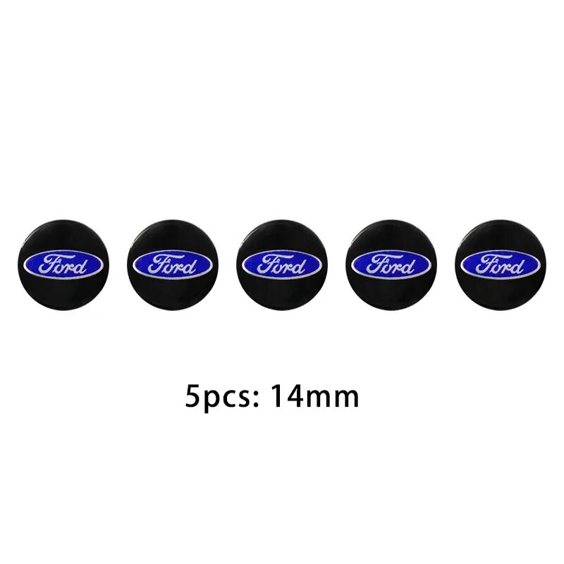 14 мм наклейка с логотипом ключа управления автомобиля, аксессуар для Ford Kuga Transit Ecosport ESCORT Fiesta Mk7 Focus Ranger Mondeo Mustang Transit 5pc