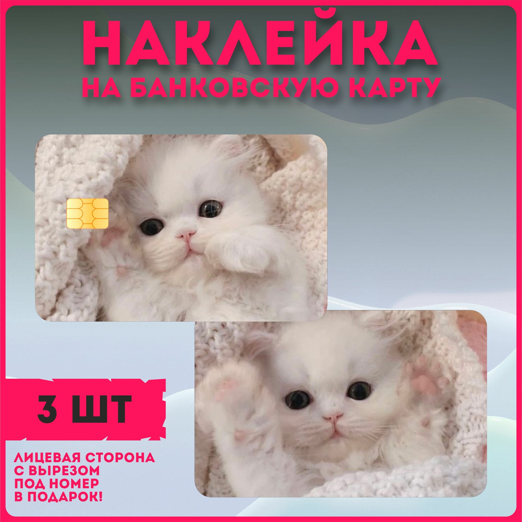 Наклейка на банковскую карту милота котики