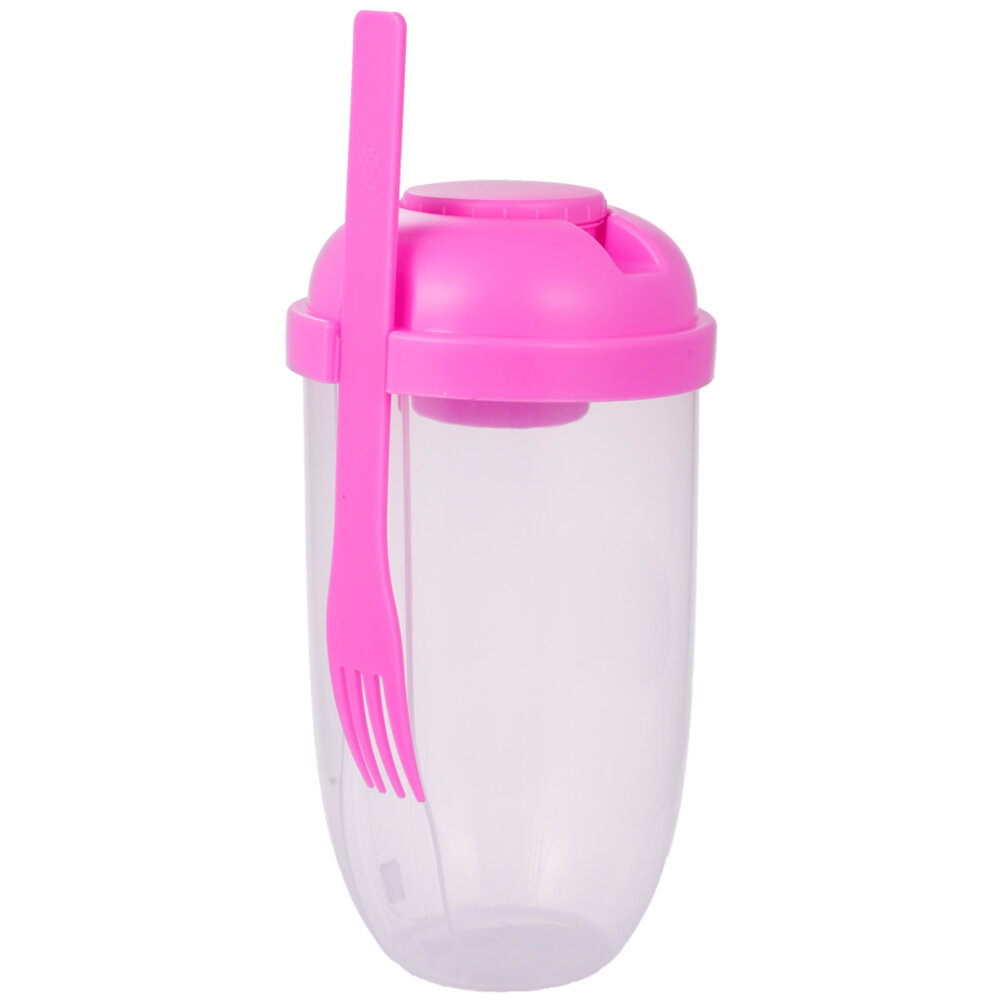 Контейнер для свежего салата, сервировочная чашка с контейнером для заправки, вилка, портативная пластиковая бутылка для хранения еды для пикника, обеда