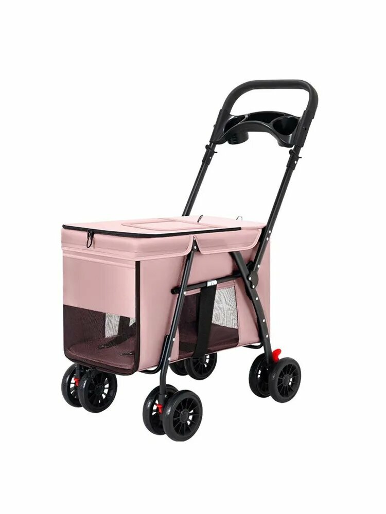 Коляска прогулочная для собак и кошек, для мелких и средних пород (до 30 кг), складной, темно-синий