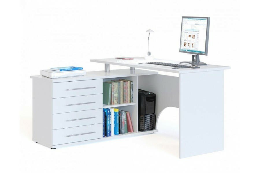 Компьютерный стол Премьер Белый 101 140x127x75 см, белый Дом мебели для вас