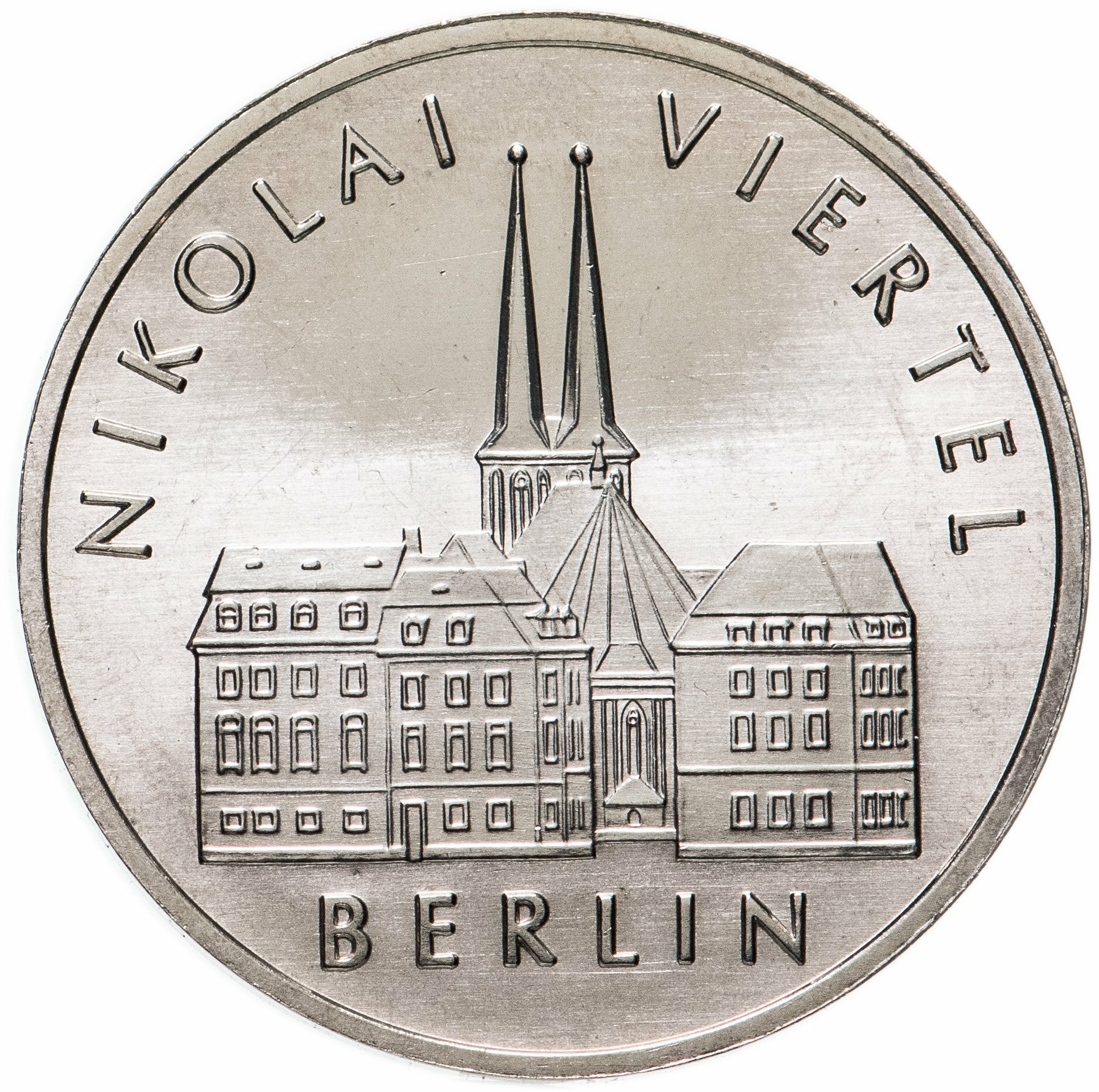 Германия ГДР 5 марок 1987 "750 лет Берлину - Квартал Николаи", Медь, в сохранности UNC