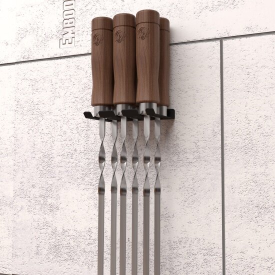 Держатель для хранения шампуров на 6 предметов Embodiment настенный, черный