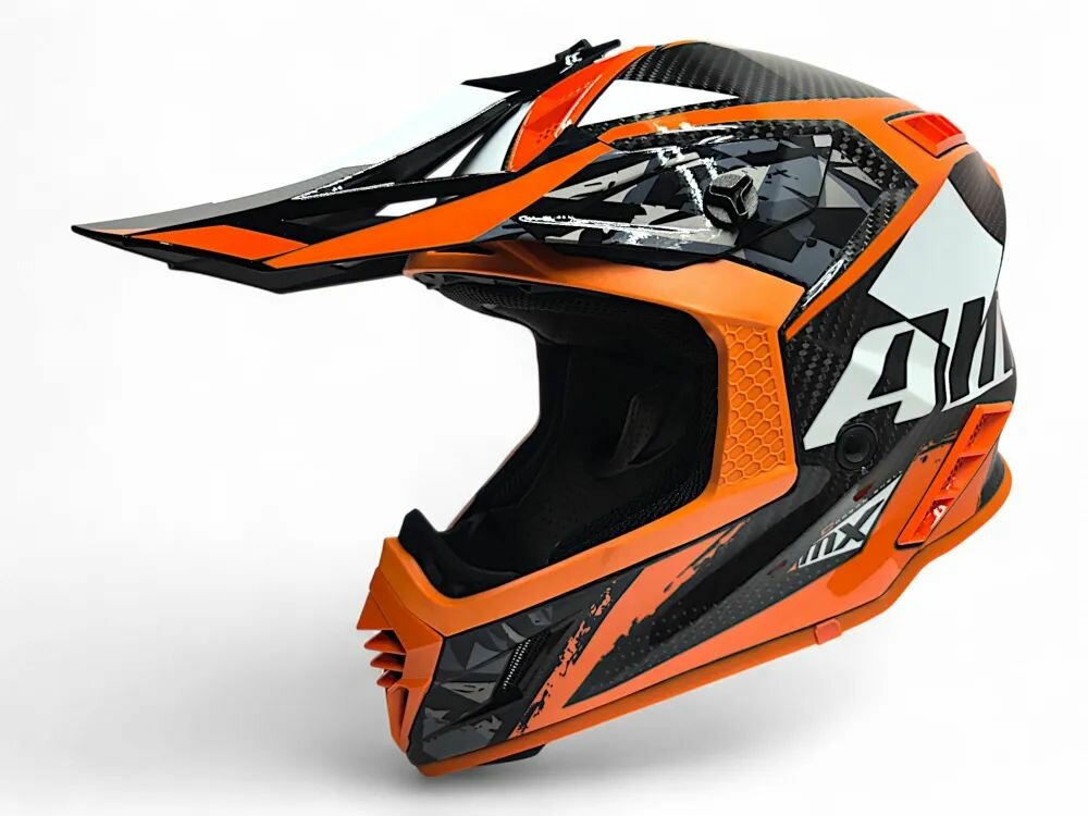 Мотошлем Кроссовый AiM RH855 Carbon TERRAIN Black/Orange, M