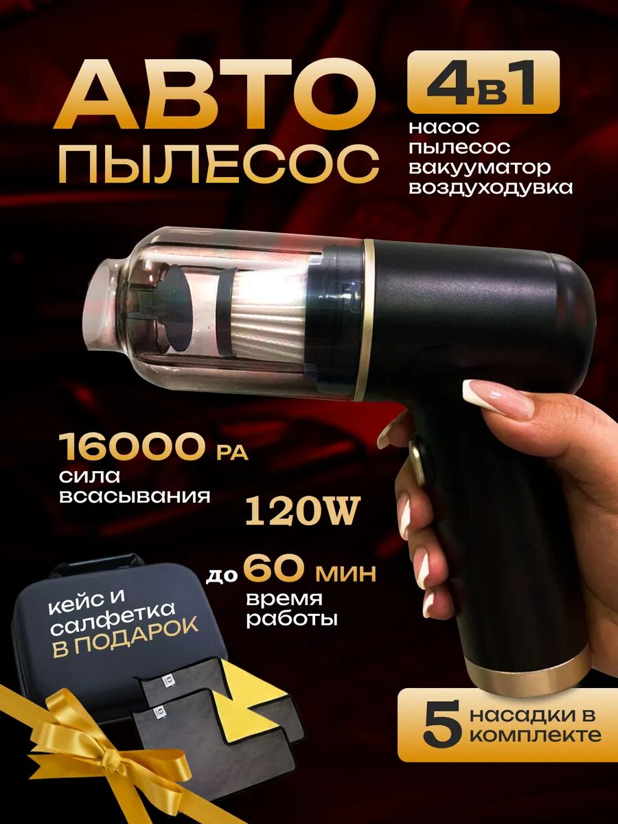 Пылесос автомобильный портативный