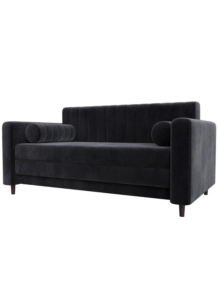 Диван прямой Браун со спальным местом 137х199 см, на ножках, две декоративные подушки, велюр