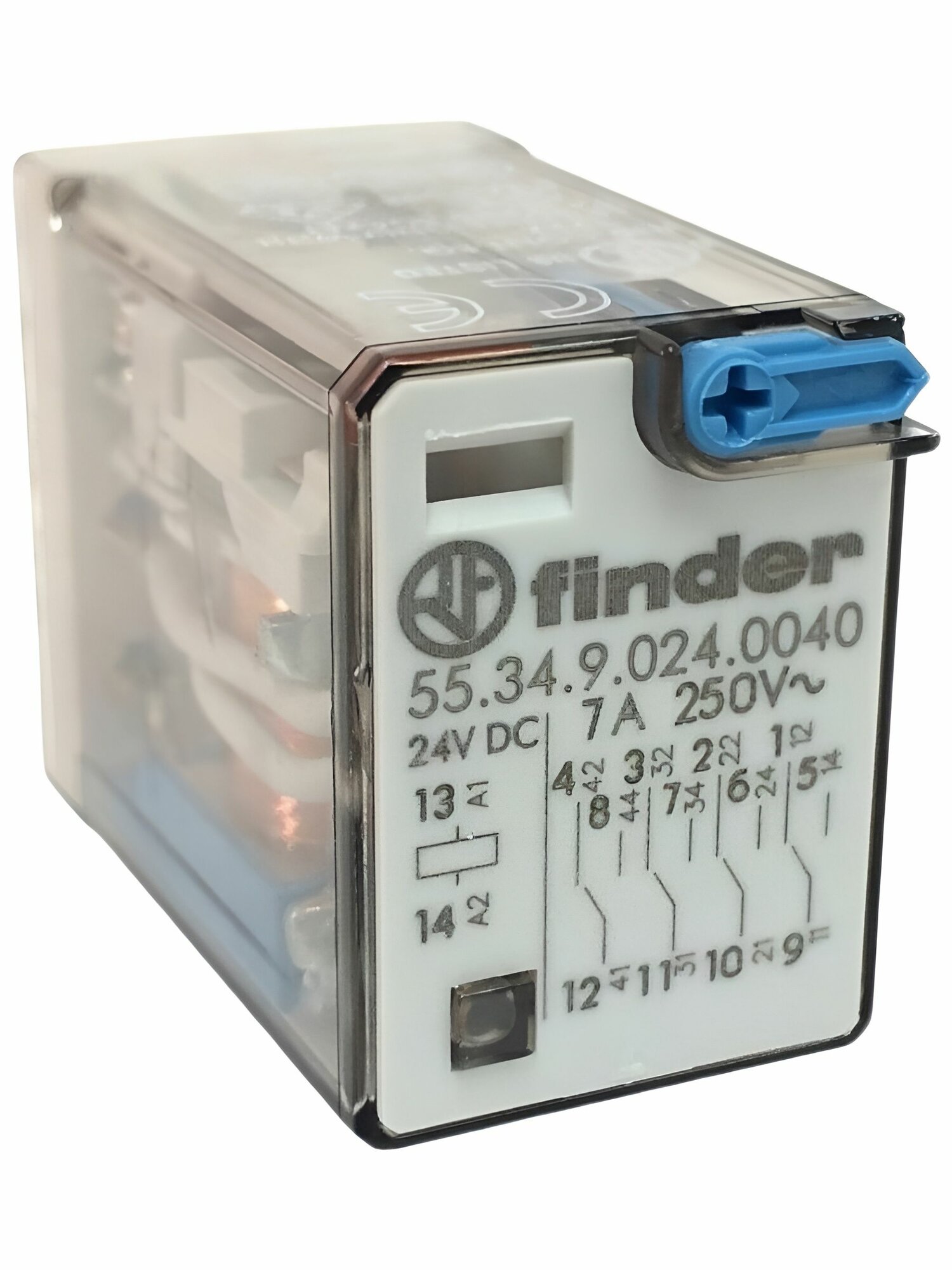 55.34.9.024.0040, Электромеханическое реле; 4CO 7A пр-ль FINDER
