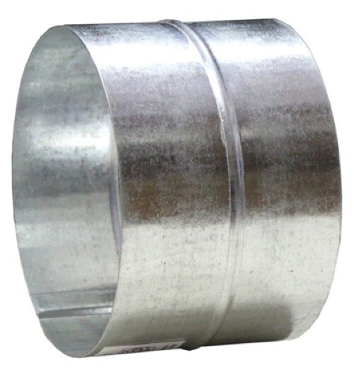 Соединитель каналов ЭРА 125CG круглый патрубок, из оцинкованной стали, серый, 125мм / вентиляция