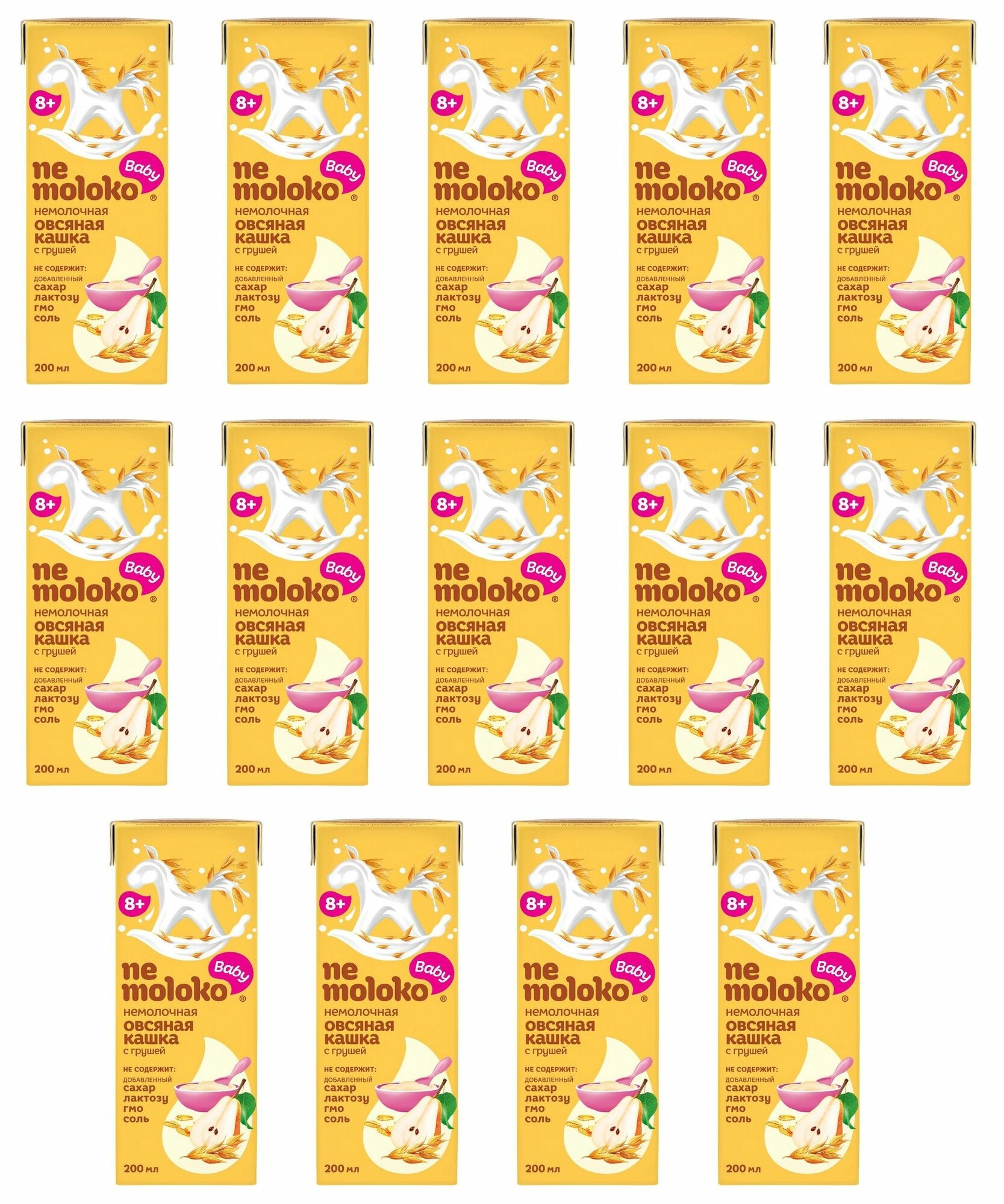 Nemoloko Каша безмолочная овсяная Груша, 0,2 л, 14 шт в коробке