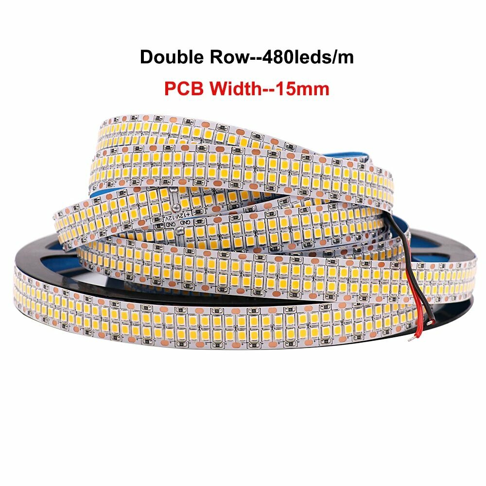 Светодиодная лента 480LEDs/м, 5м, теплый белый, IP20