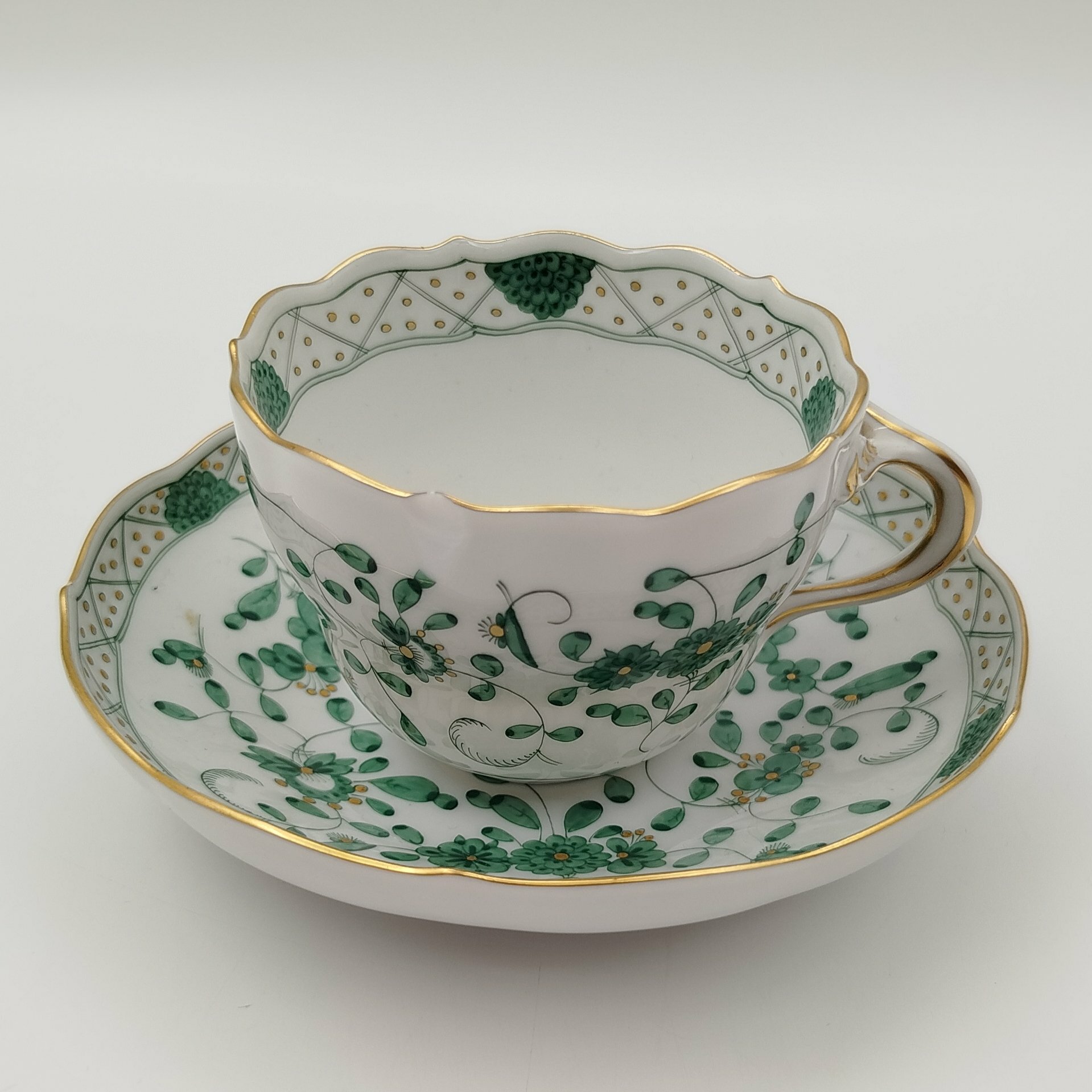 Пара чайная "Индийский цветок", фарфор, роспись, золочение