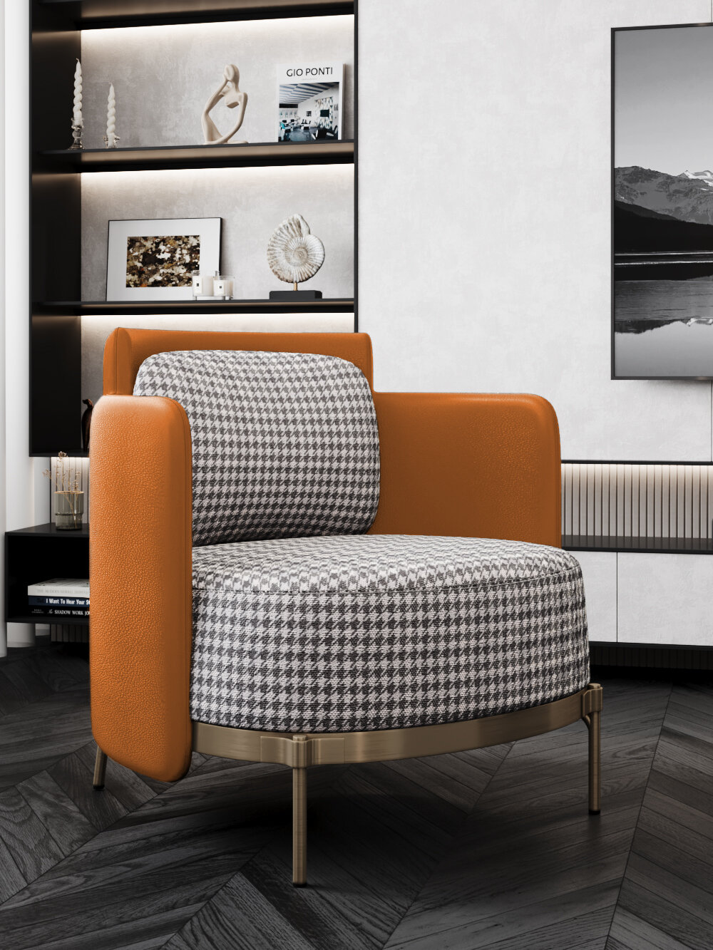 Кресло дизайнерское ROBUSTO STANDART с подлокотниками. Размер 81х65х65