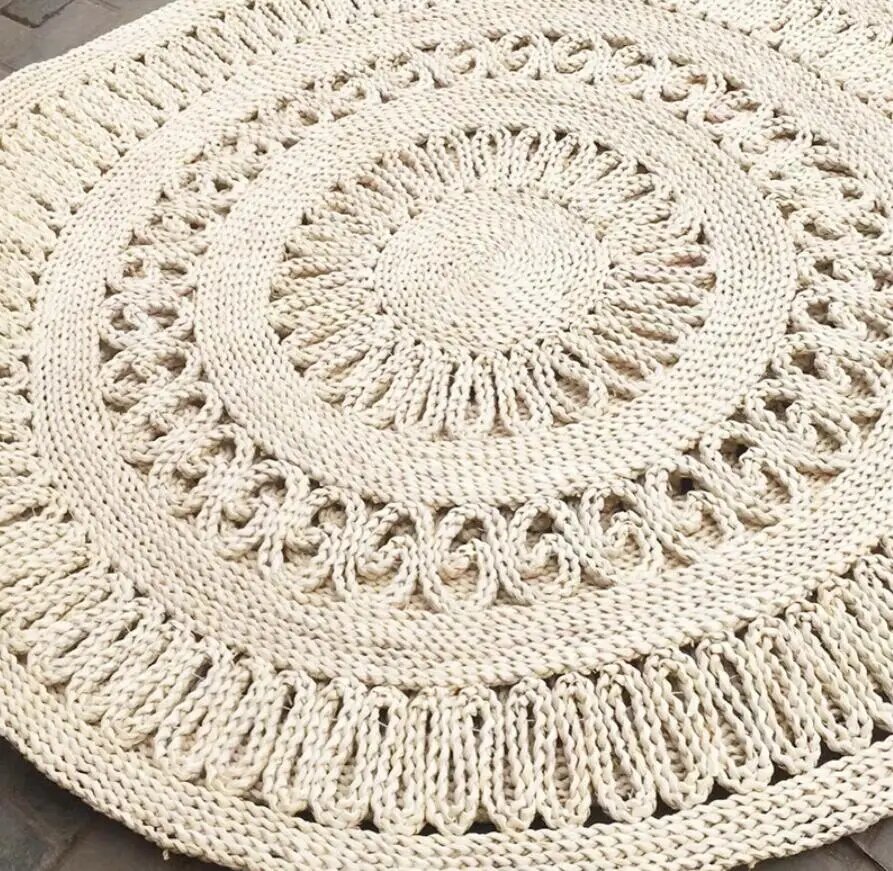 OSSUER Круглый соломенный ковёр 60/90 см