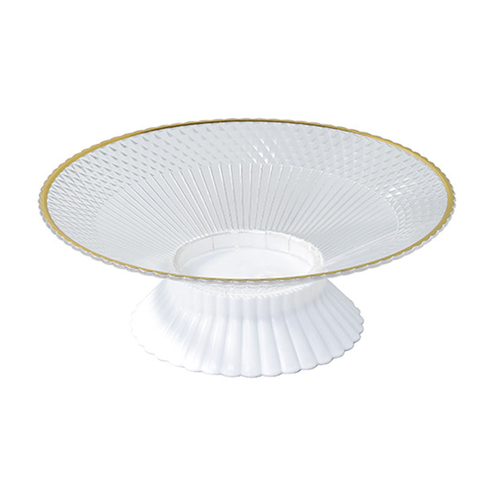 20 см прозрачная ваза для фруктов с дренажем, большая вместимость, декоративная чаша на пьедестале с дренажным поддоном, многоцелевая, легкая, роскошный полосатый дизайн для конфет, тортов, орехов