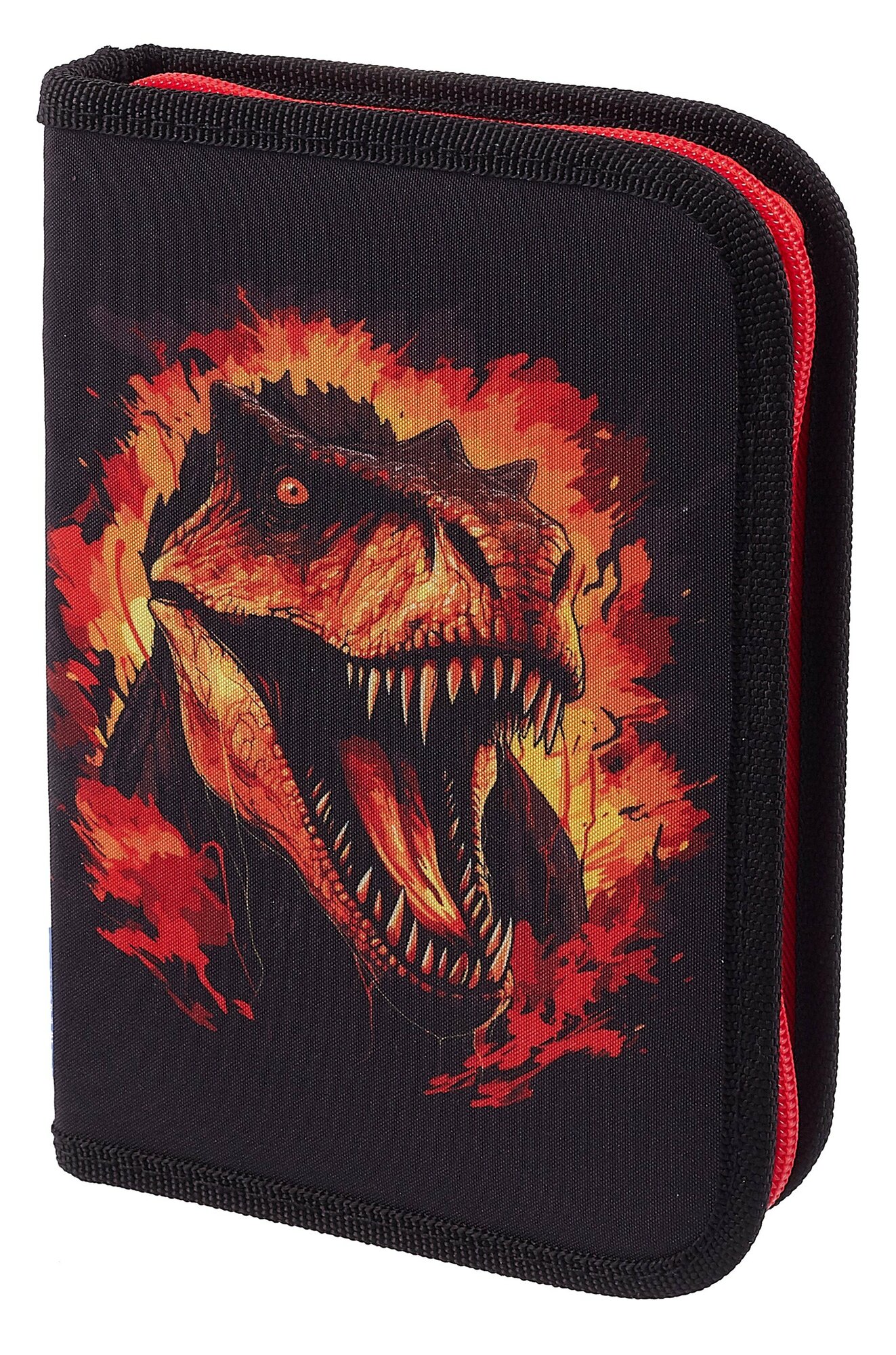 Пенал 1 отделение "Fire dino" с наполнением, 21*14 см, 24 предмета