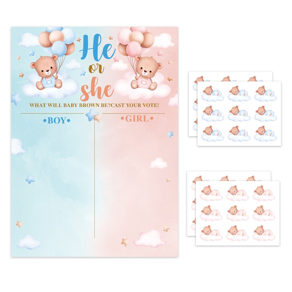 Плакат с предсказанием пола 9015016 dw4-цветной