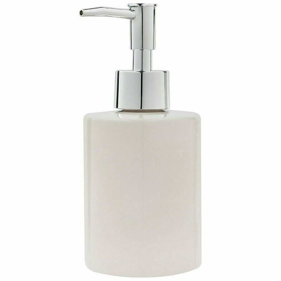 Дозатор для жидкого мыла "Рыжий кот" Классика, керамика, цвет: белый