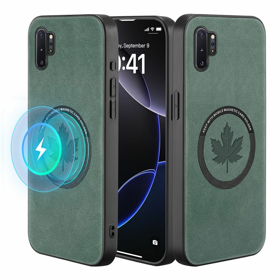 Рисунок кленового листа MagSafe чехол для Samsung Galaxy Note 10+ Plus(Самсунг Нот 10 Плюс) Нескользящий и удобный