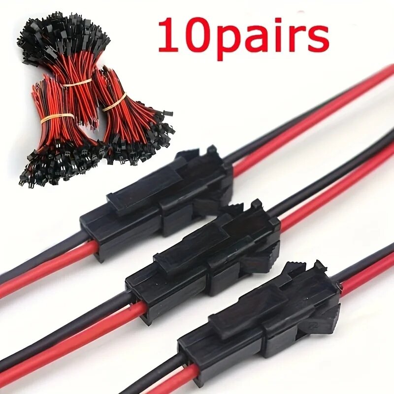 2-контактные разъемы «папа-мама» для проводов 10 шт 10 pair