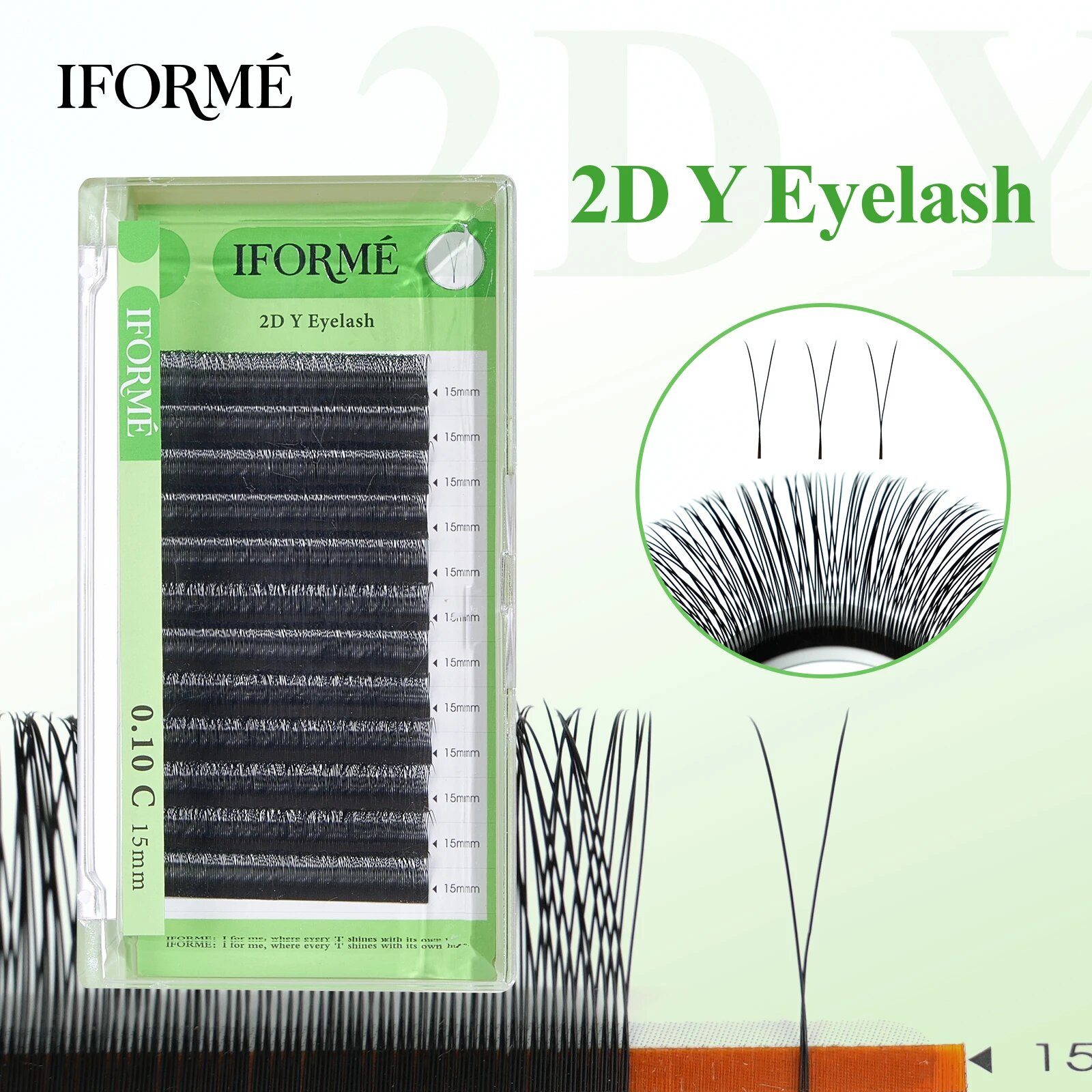 Ресницы IFORME 2D D изгиб, 0.10 мм, MIX8-15mm