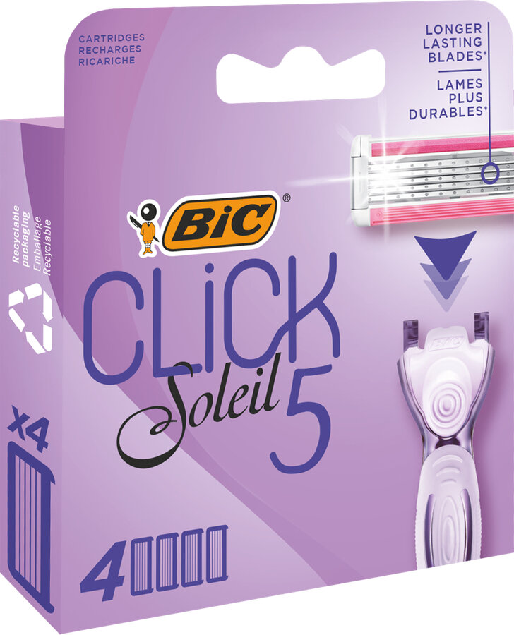 Кассеты сменные для бритвы BIC Click 5 Soleil (Мисс Солей Клик 5), 4шт