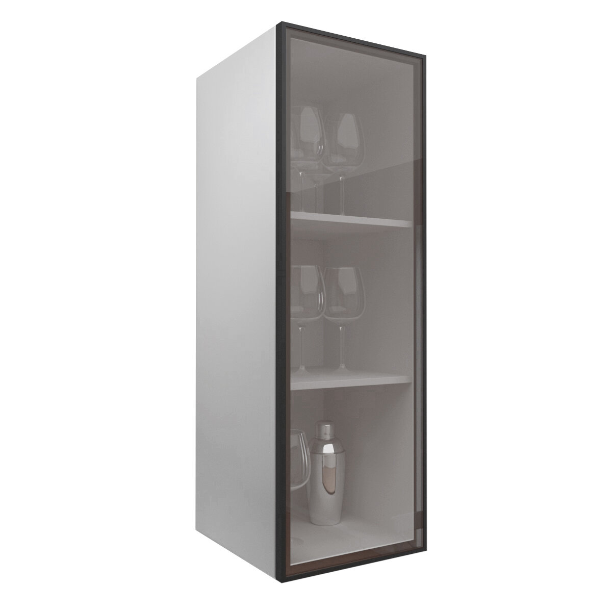 Фасад из алюминиевого профиля со стеклом Aluminum Glass 30х90 см, черный анод/графит