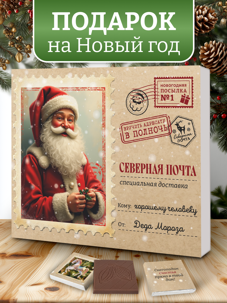 Подарочный набор YOULAB "Северная почта", молочный шоколад, в подарочной упаковке