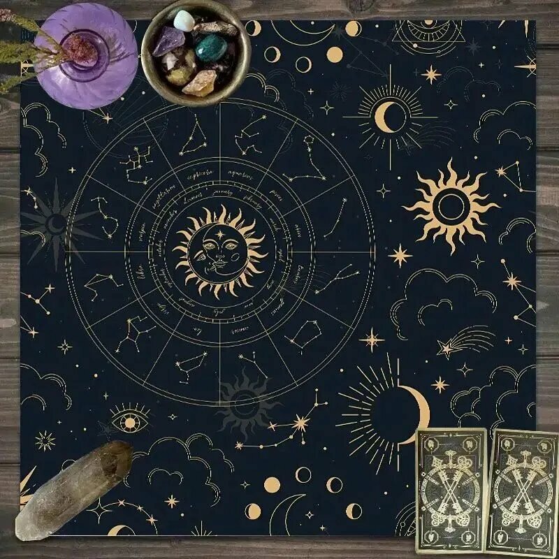 Гадальный инструмент/Скатерть для гаданий на картах Таро 90X90CM，（Рекомендуемые качественные продукты）