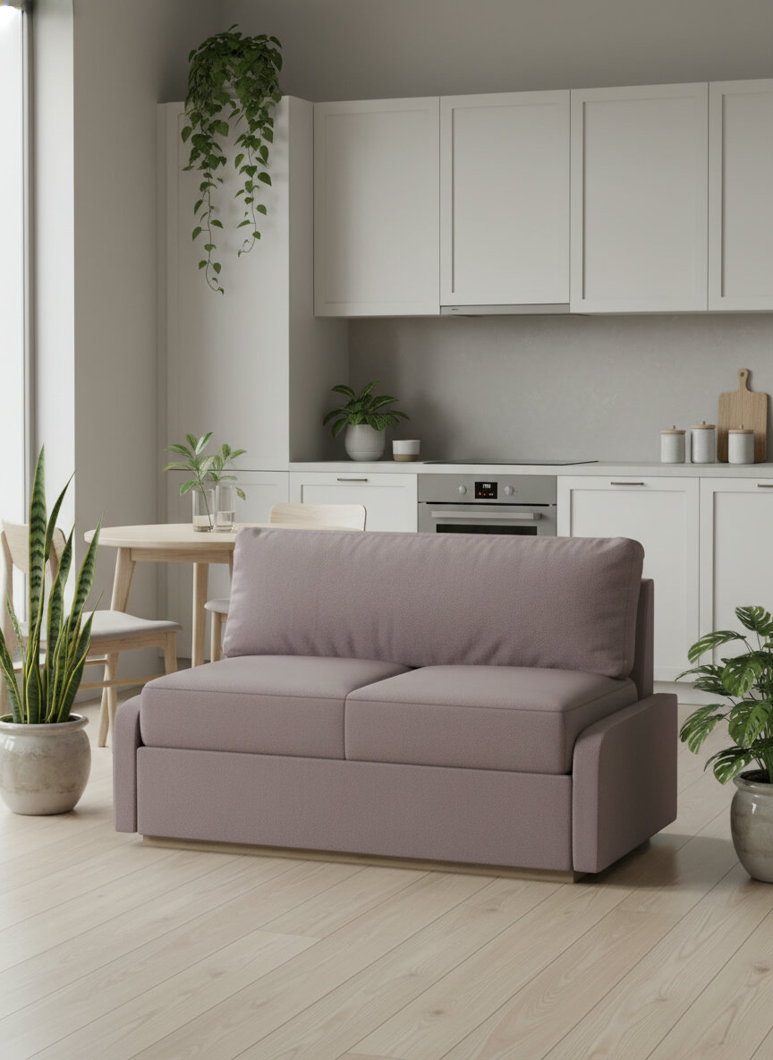 Диван раскладной двухместный 4Home Малье, 129х67х74 см, механизм французская раскладушка, диван-кровать прямой, на кухню