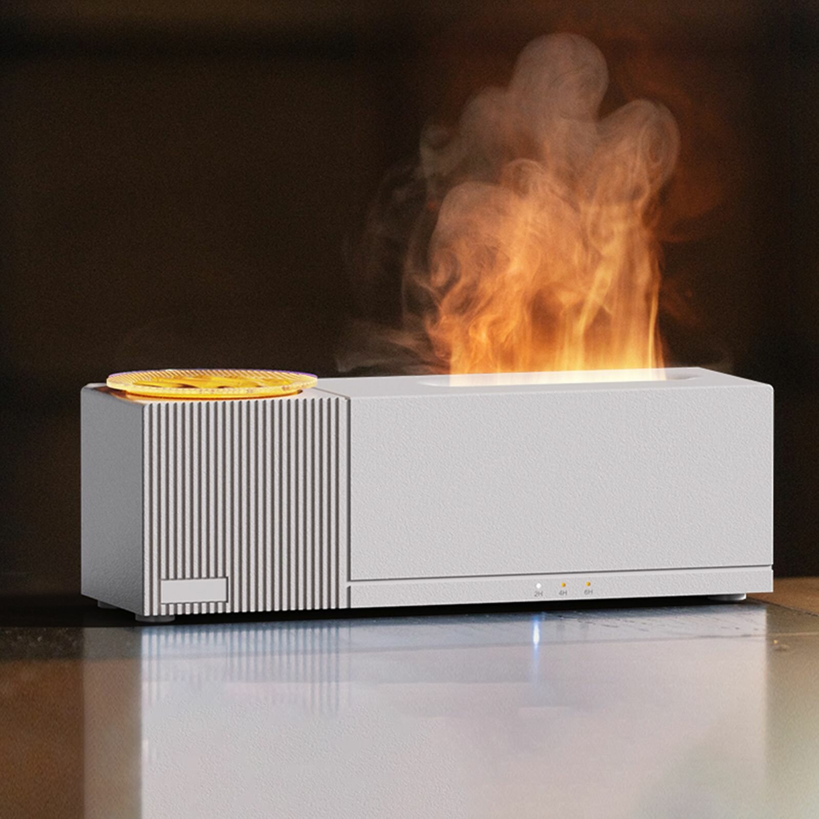 Увлажнитель воздуха Увлажнитель воздуха пламени 3 цвета диффузор эфирных масел ароматический диффузор для спальни, белый