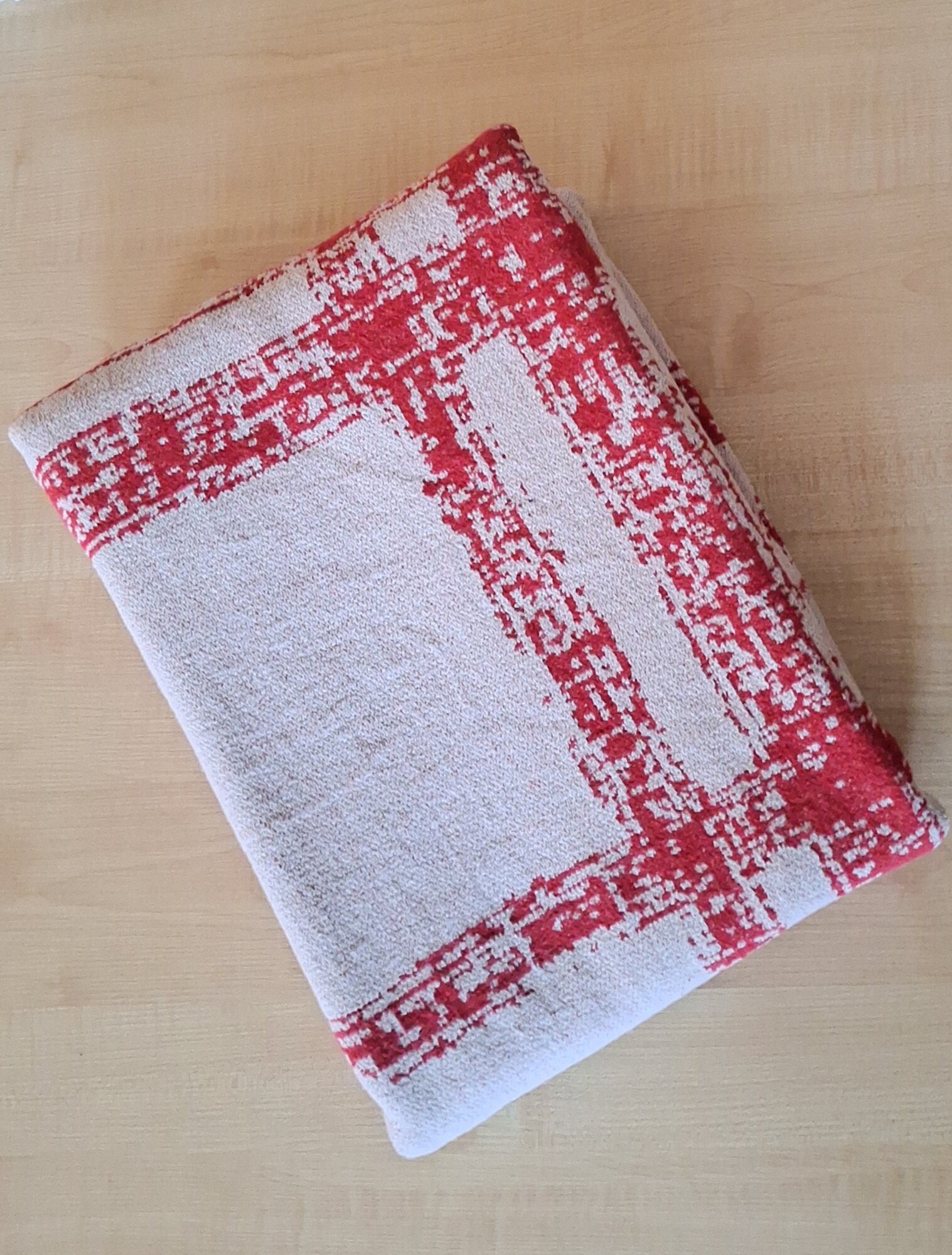 Льняной плед Тишина, Новогодний умягченный плед 105 х 180 см