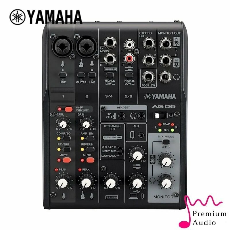 Аналоговый микшер YAMAHA AG06 MK2, черный