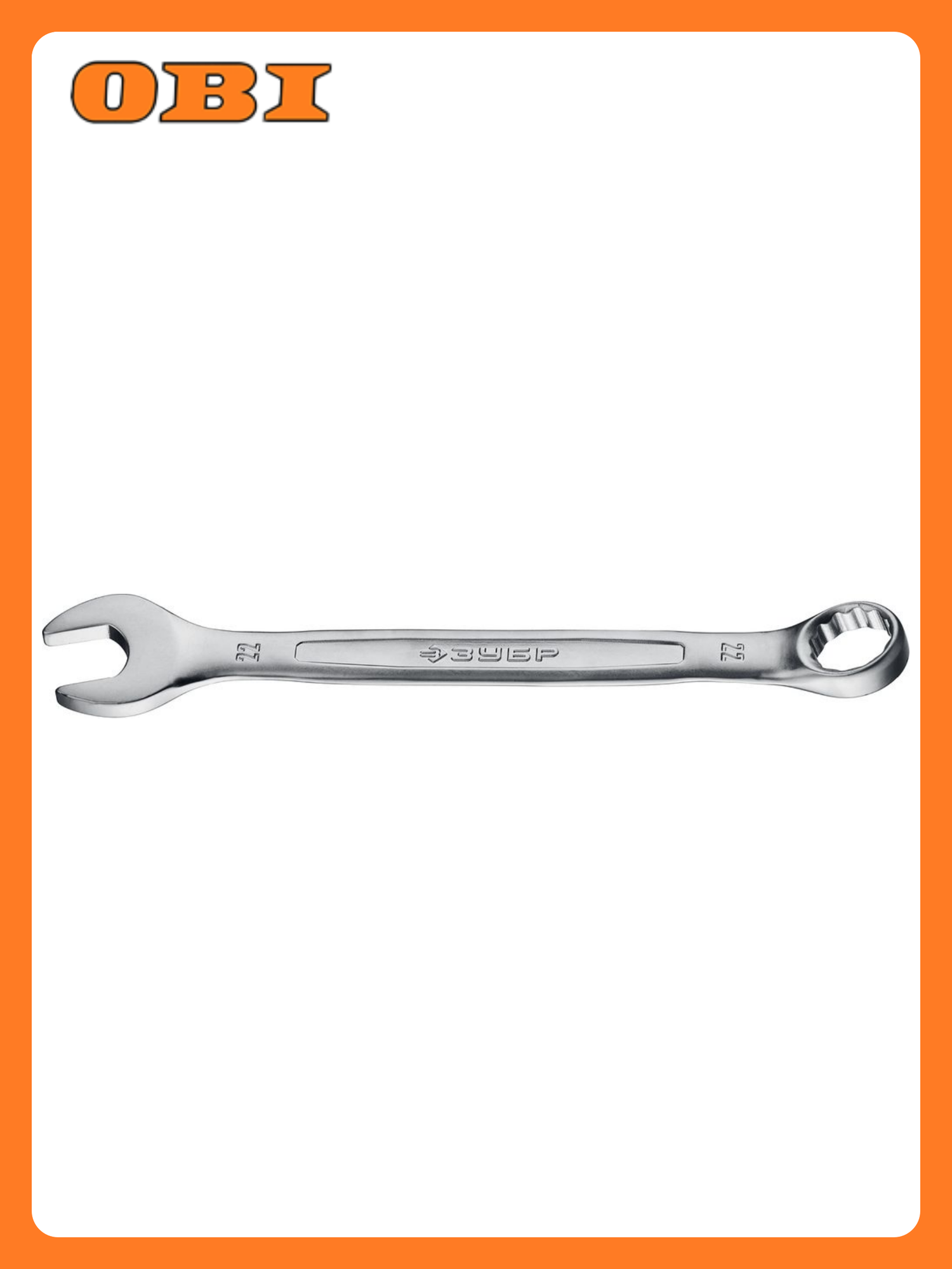 Гаечный ключ ЗУБР, комбинированный, хромованадиевая сталь, 22мм